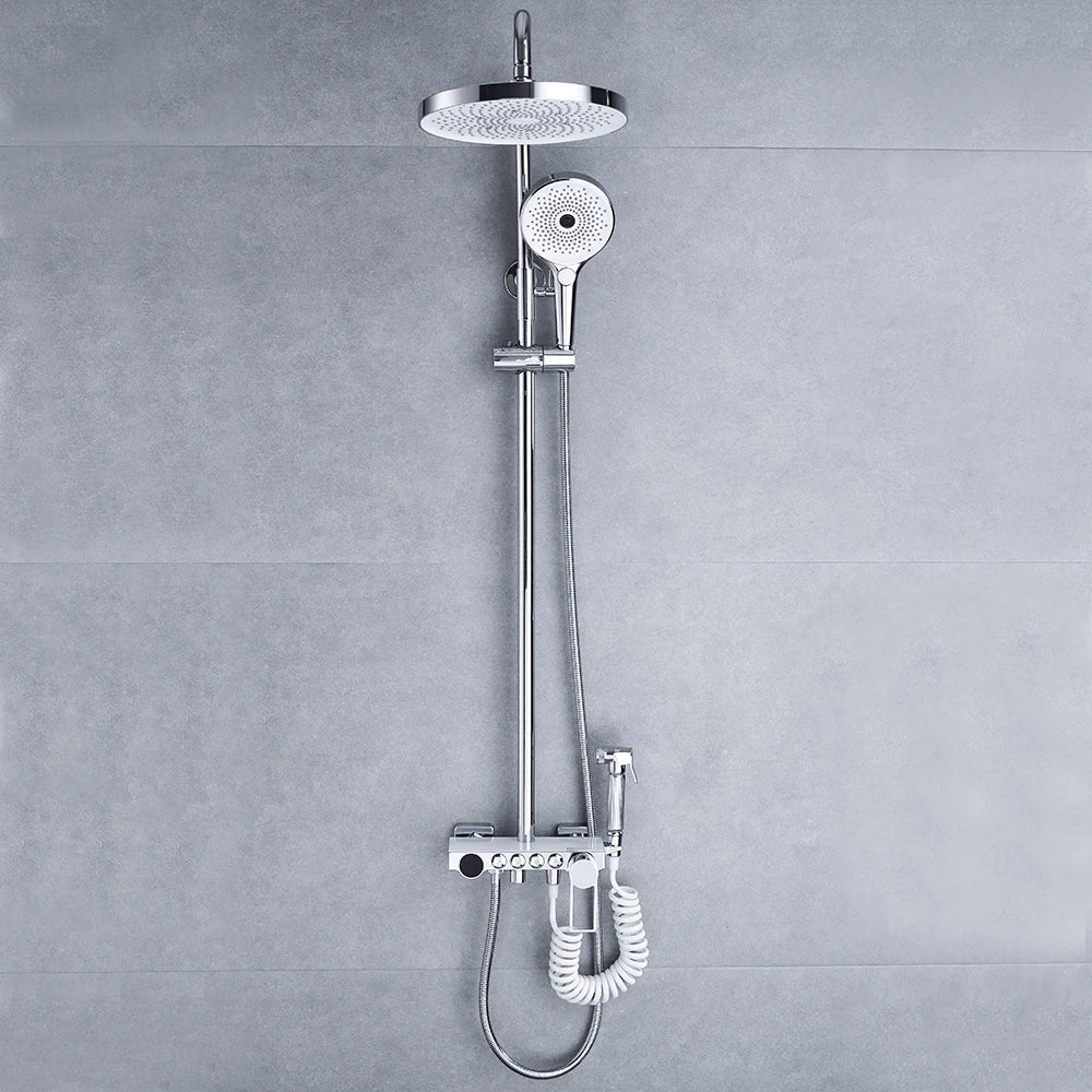 Bathroom Concealed Chocolate Shower Mixer Digital Temperature Faucet 4 ...
